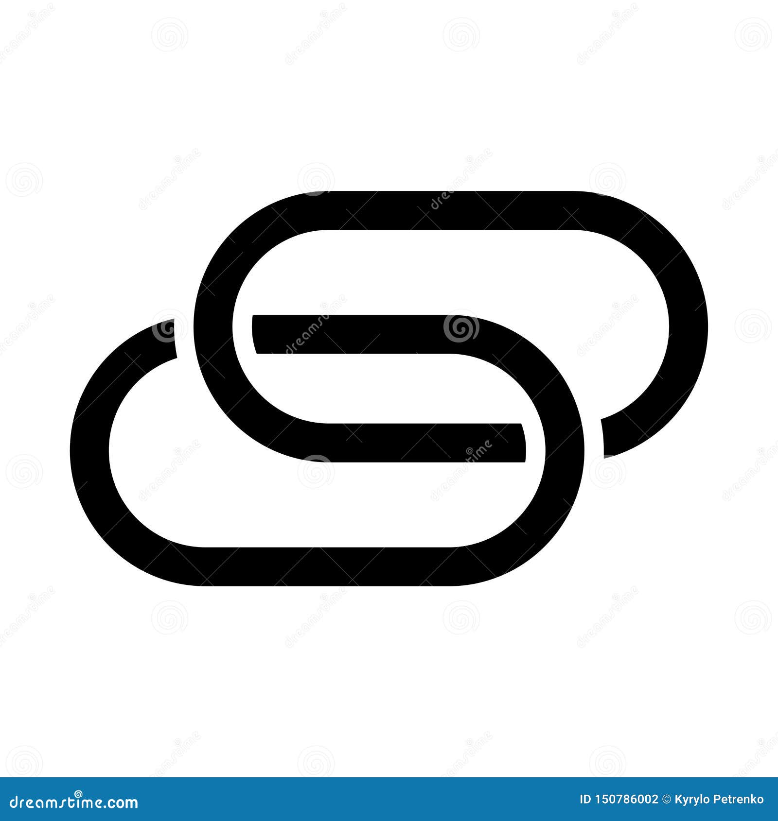 Two Chain Links Connected between White Backgrond Stock Vector ...