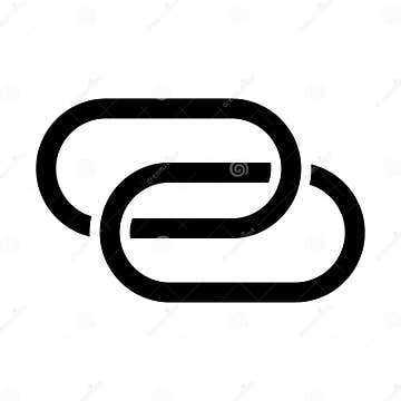 Two Chain Links Connected between White Backgrond Stock Vector ...