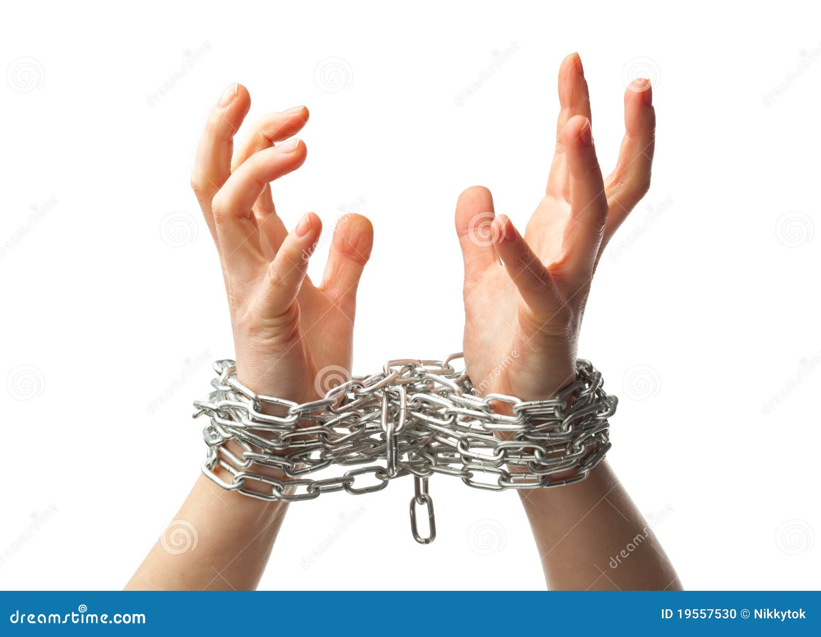 Two chained hands stock photo. Image of metal, prisoner - 19557530