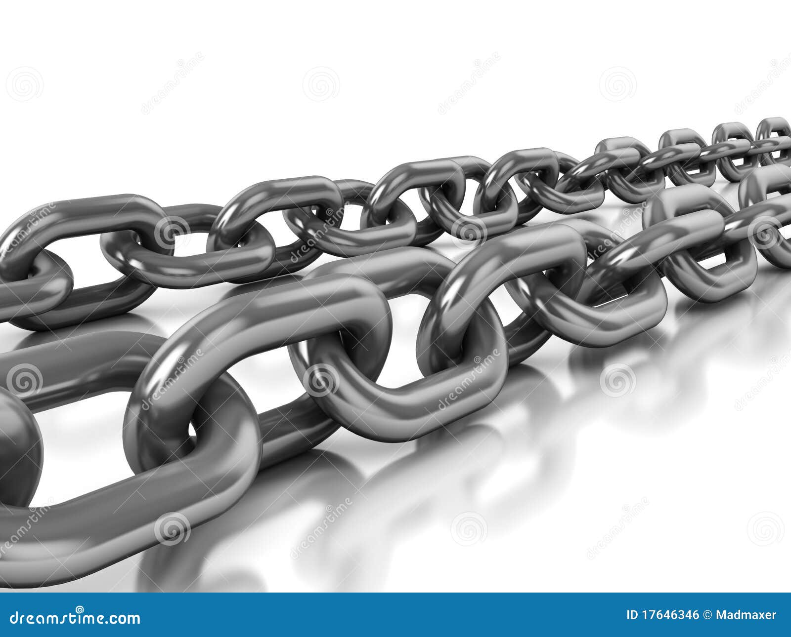 Two chains stock illustration. Illustration of render - 17646346