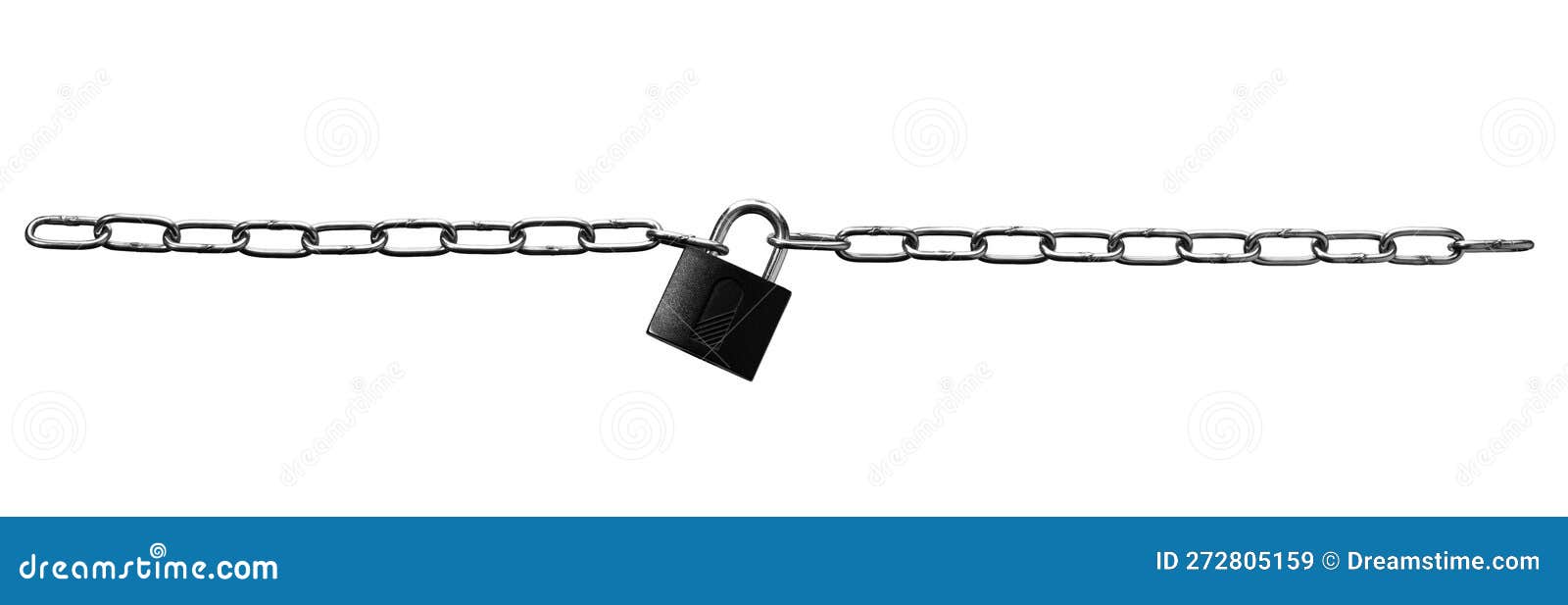 Two Chains Linked by a Padlock Isolated on White Background Stock Image ...