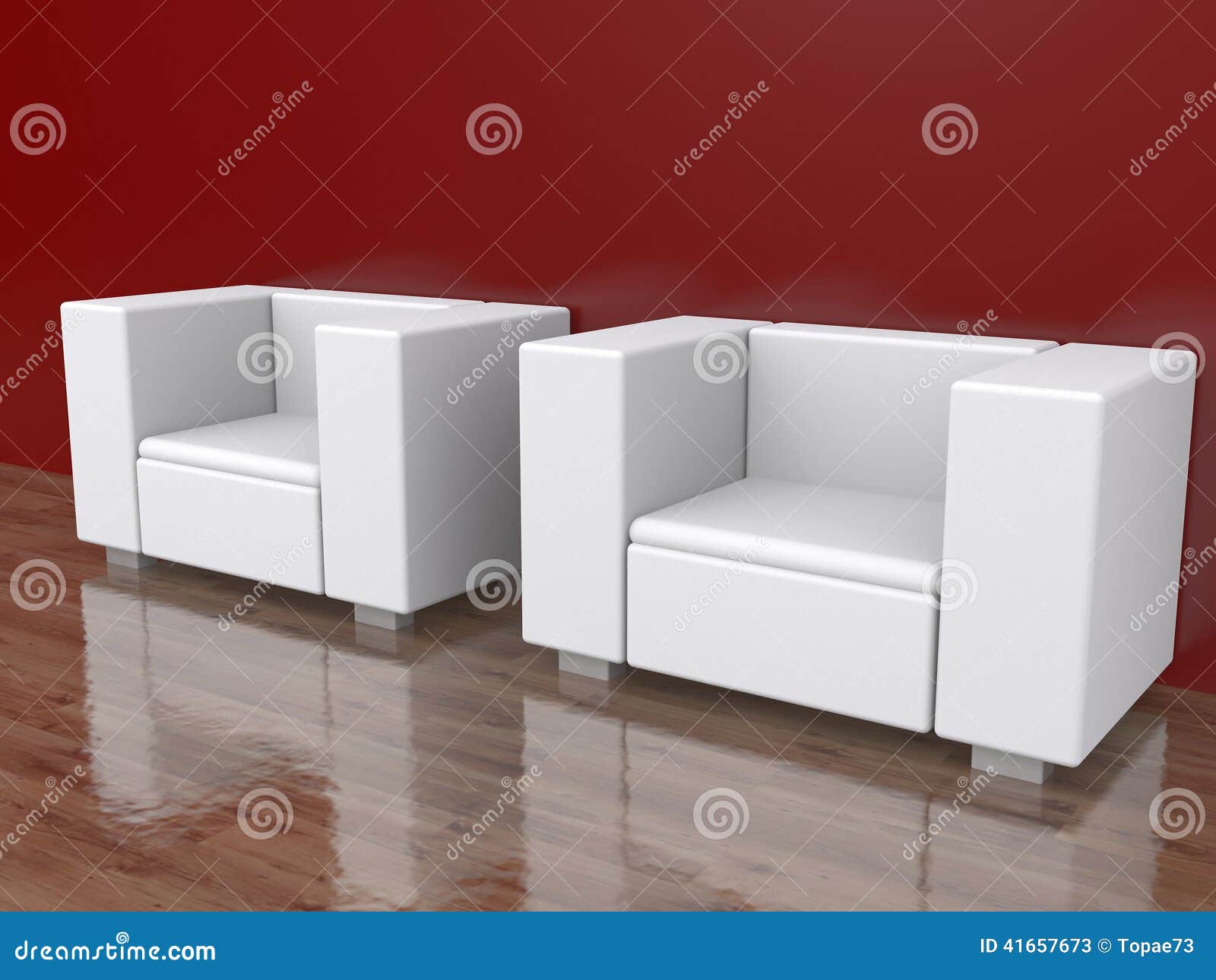 Two chairs in empty room stock illustration. Illustration of home ...