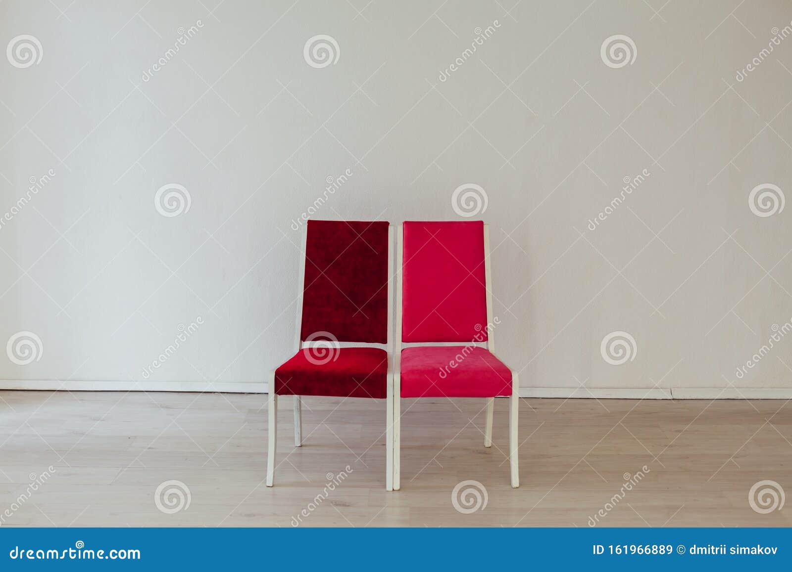 Two Chairs in the Interior of an Empty White Room Stock Image - Image ...