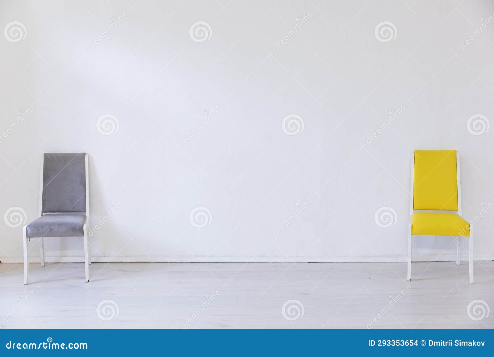 Two Chairs in the Interior of an Empty Room Stock Photo - Image of ...