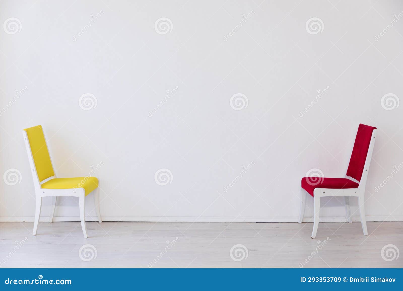 Two Chairs in the Interior of an Empty Room Stock Image - Image of ...