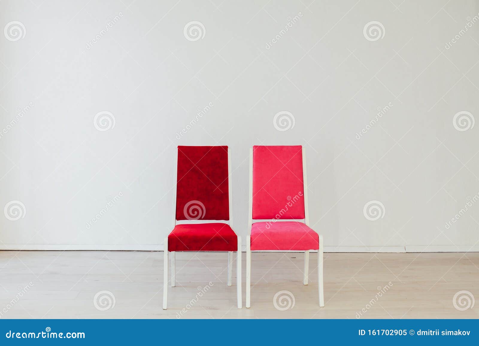 Two Chairs in the Interior of an Empty White Room Stock Image - Image ...
