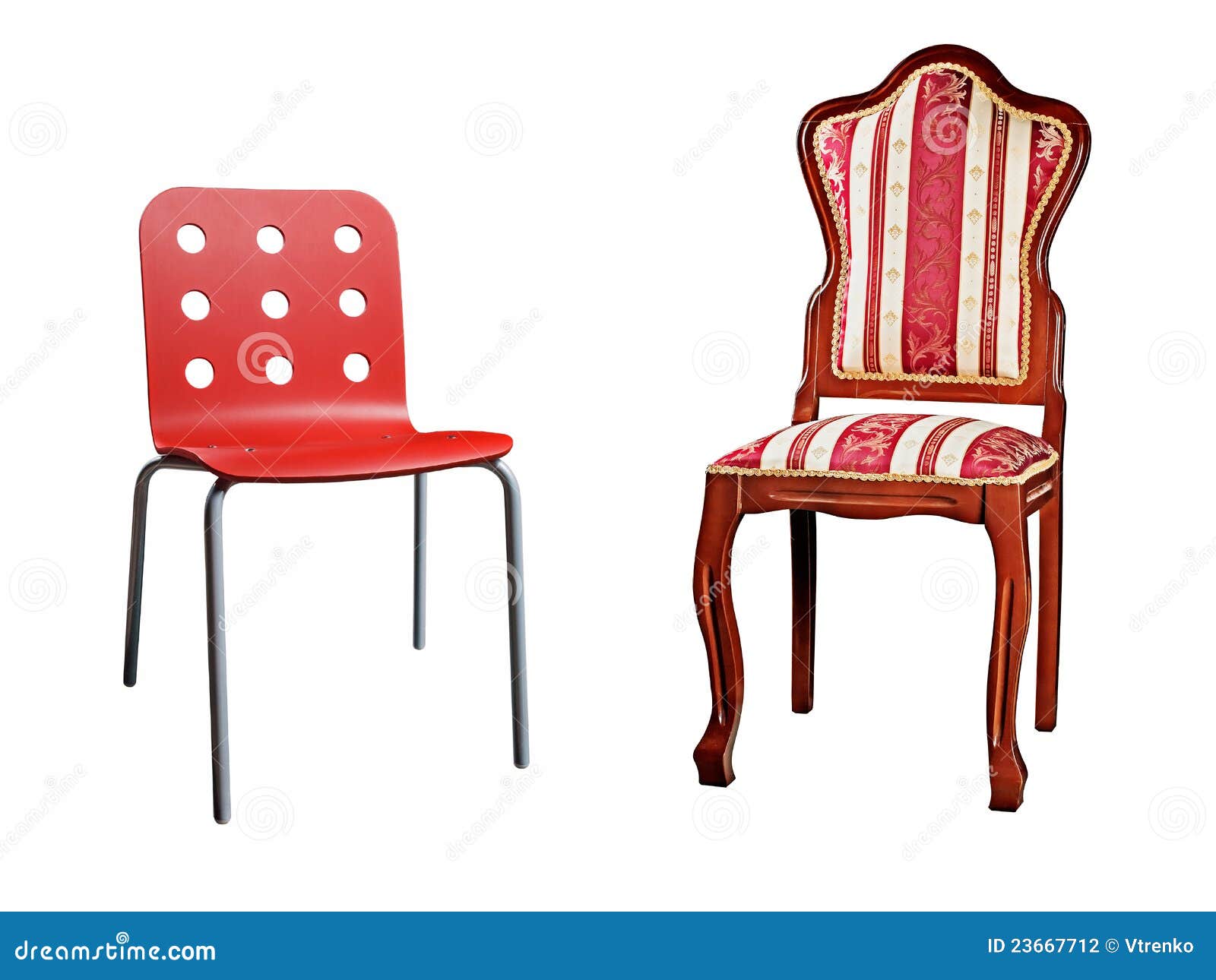 Two Chairs Isolated on White Stock Photo - Image of comparison, factory ...