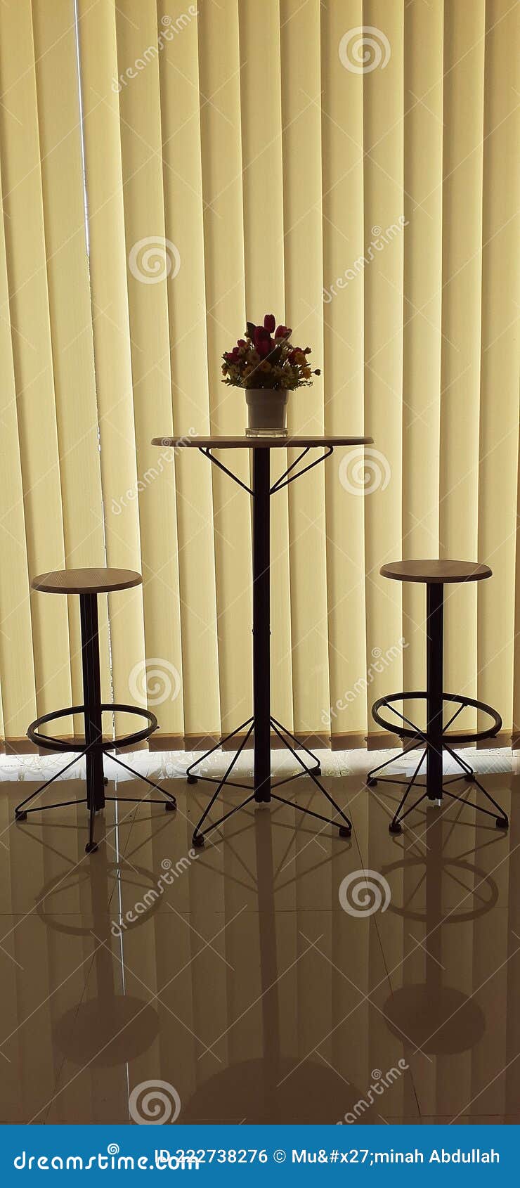 Two Chairs One Table in Dim Light in the Office Stock Photo - Image of ...