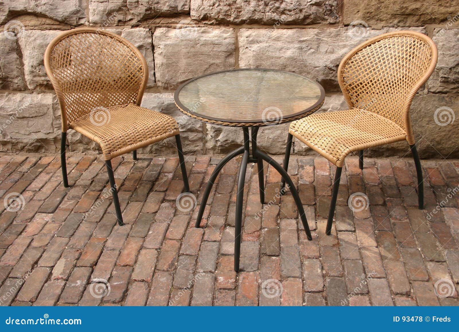 Two chairs and table stock photo. Image of food, pause, brown - 93478