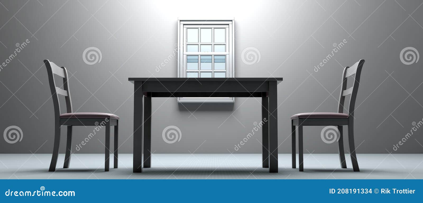 Two Chairs and Table in Room Stock Illustration - Illustration of ...