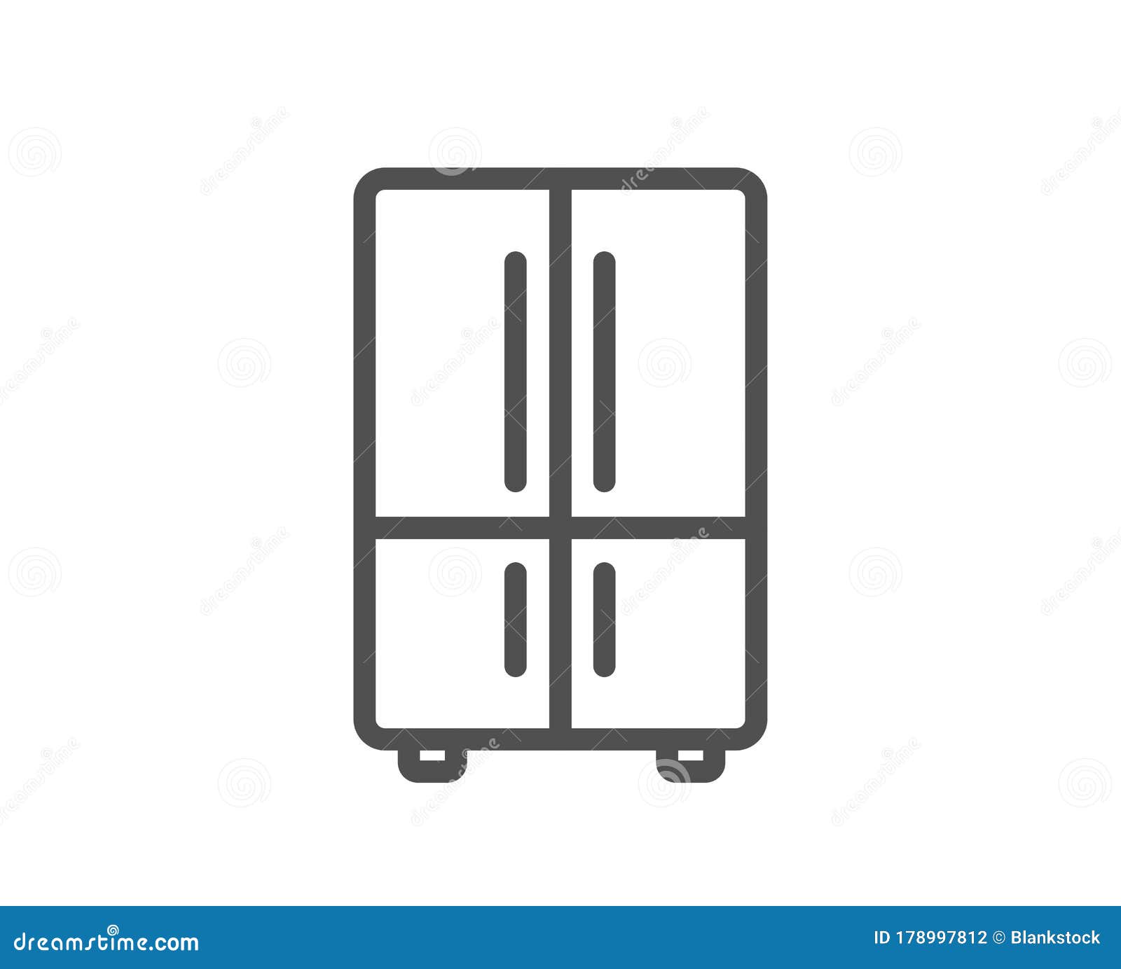 Two-chamber Refrigerator Line Icon. Fridge Sign. Vector Stock Vector ...