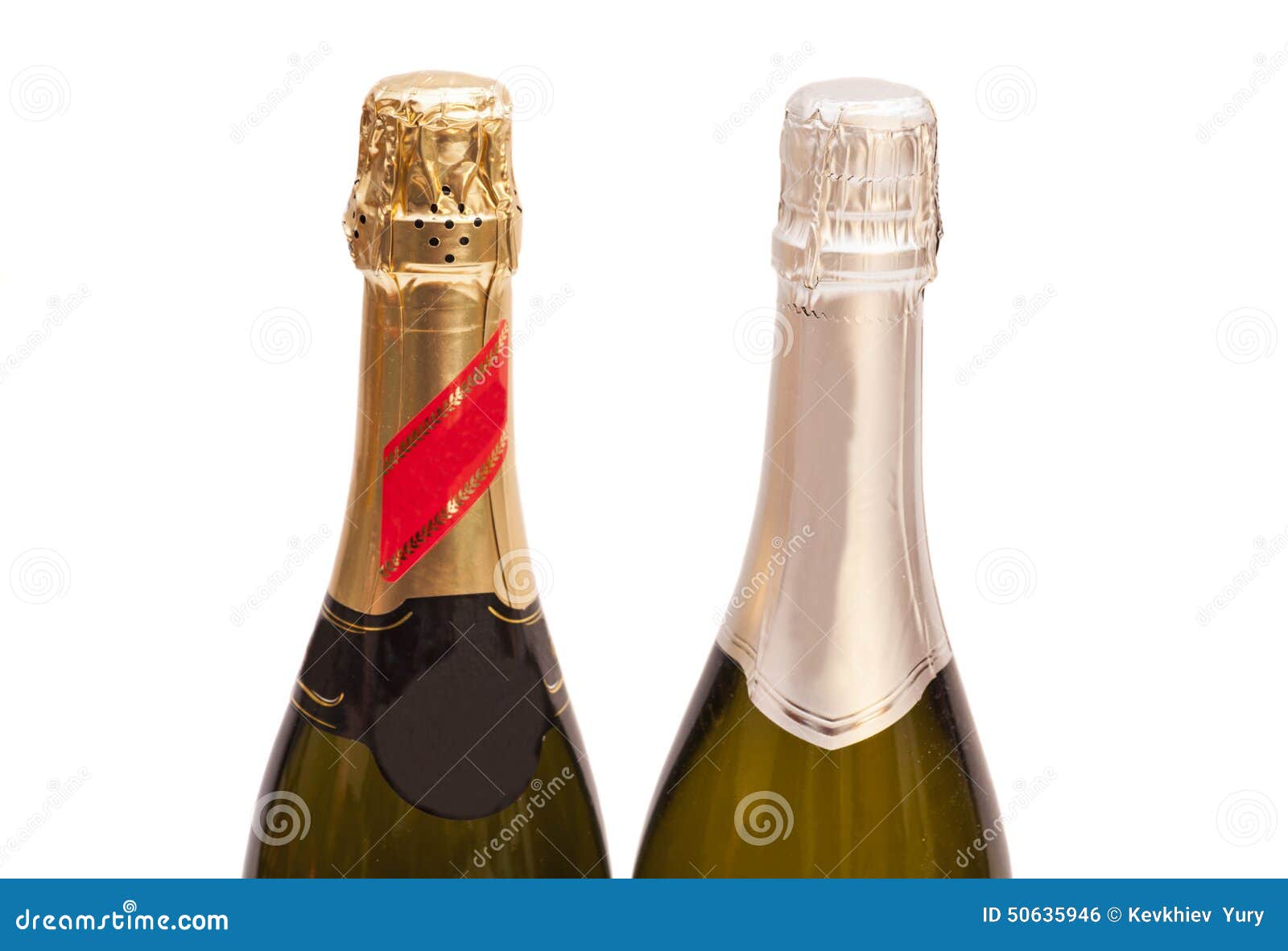 Two Champagne Bottles Isolated Stock Photo - Image of drink, black ...