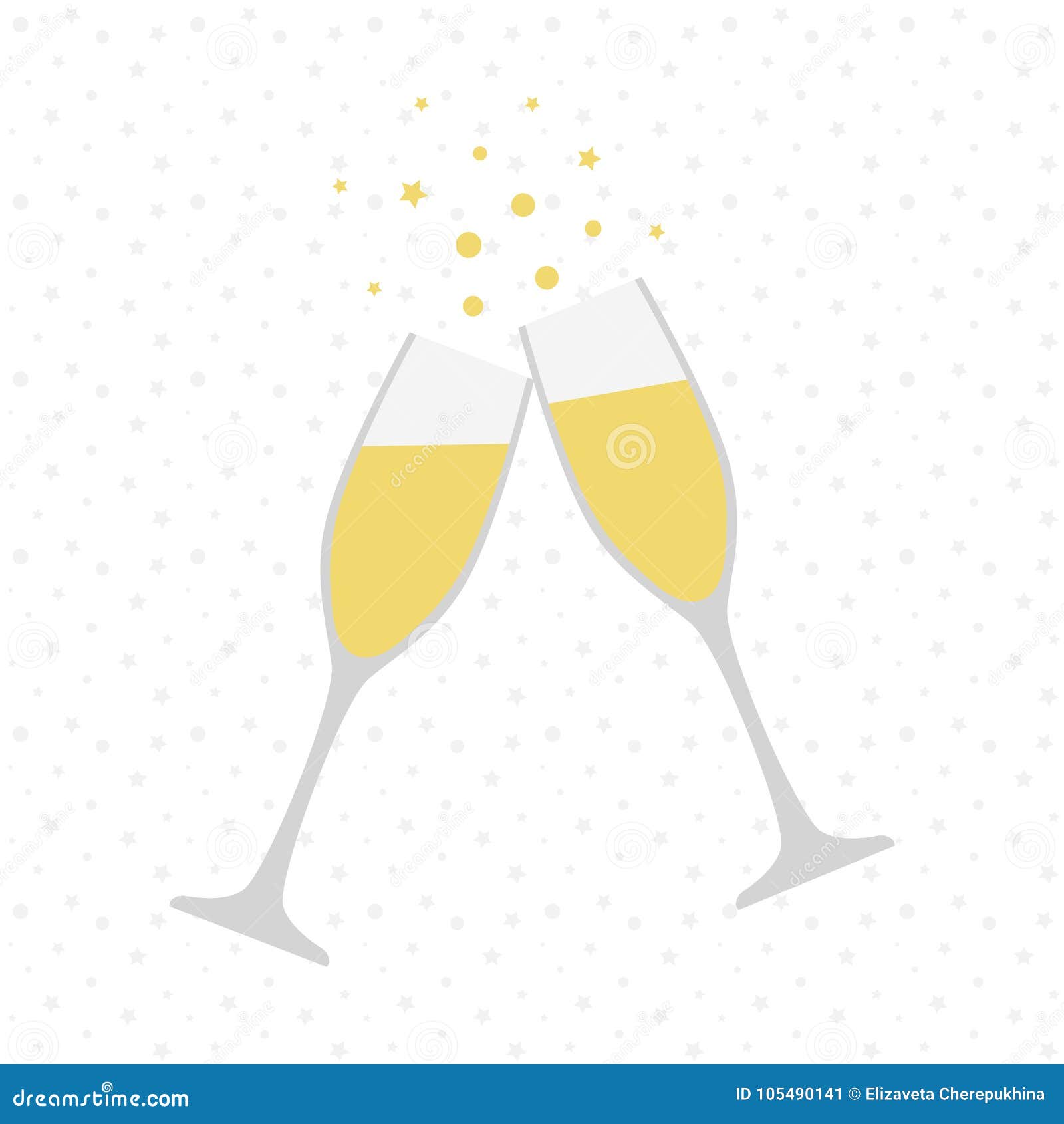 Two Champagne Glasses Cheers Celebration Holiday Toast Stock Vector Illustration Of