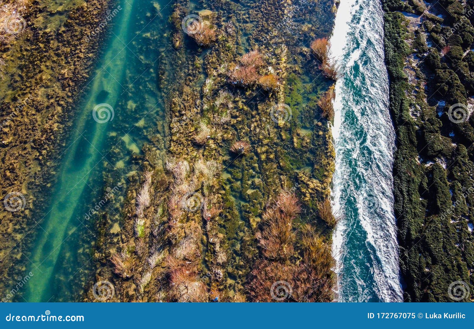 Two Channels of Green River Flow. Natural Phenomenon Stock Image ...
