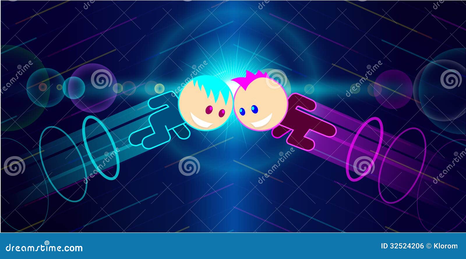 Two characters clash stock vector. Illustration of blue - 32524206