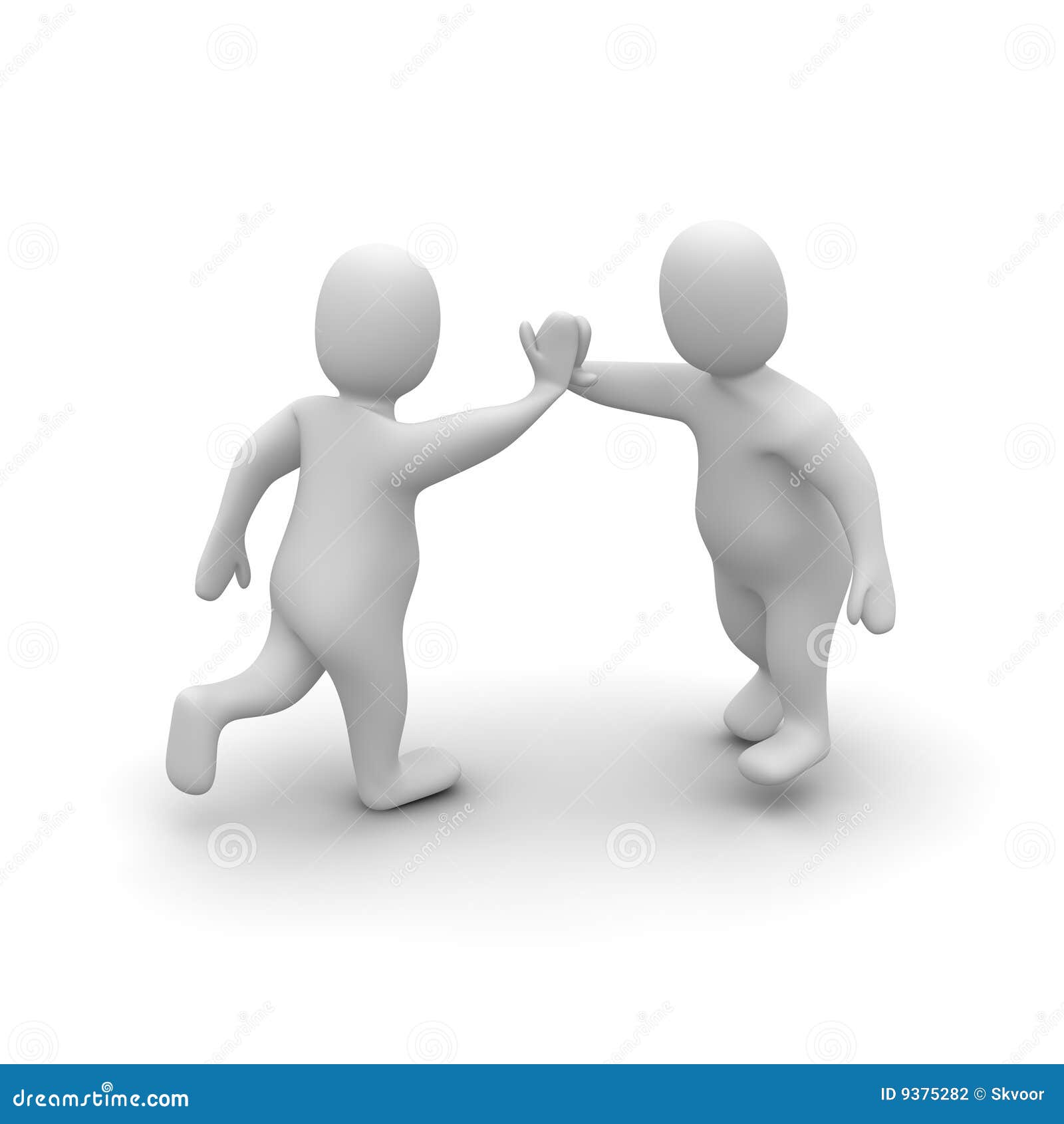 Two Characters Giving High Five Stock Illustration - Illustration of ...