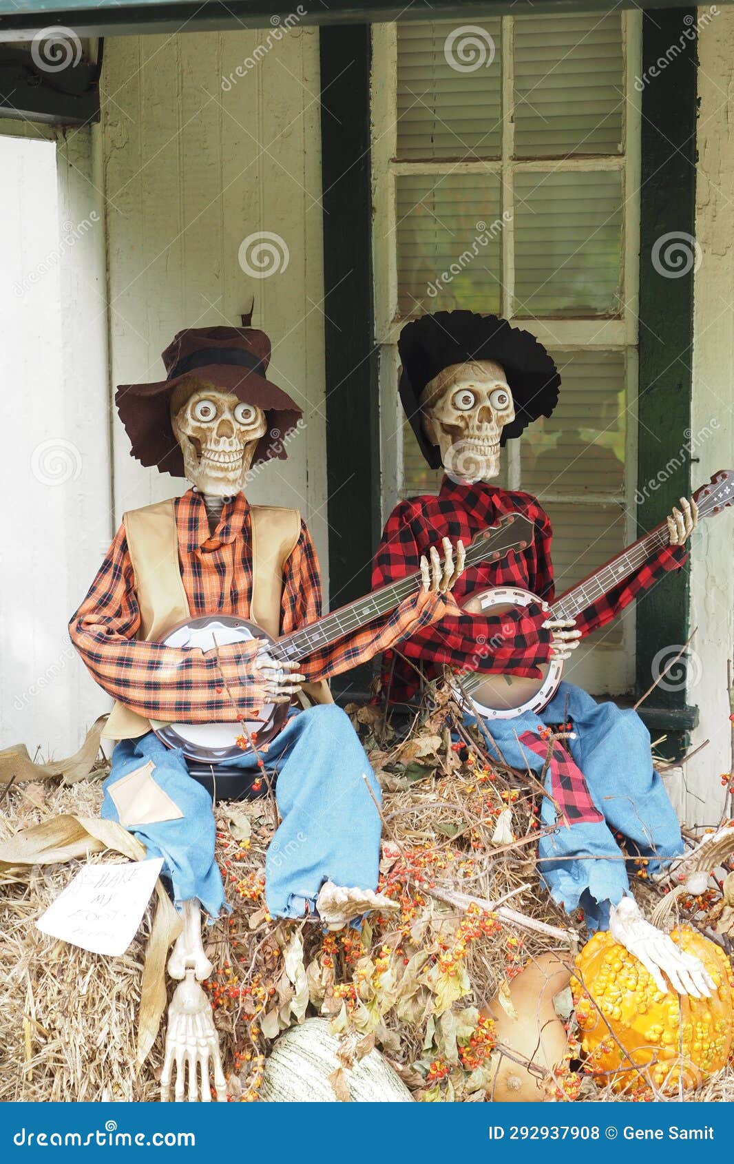 Two Characters Made of Straw for Halloween. Stock Photo - Image of ...