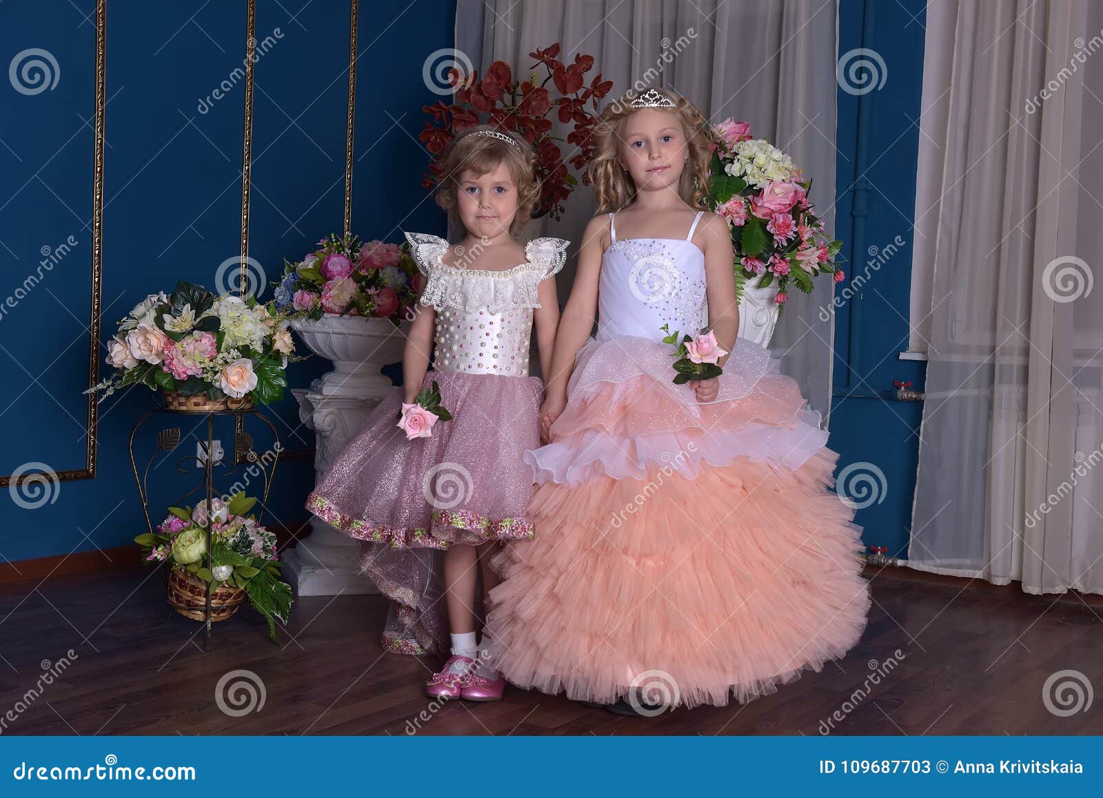 Two Charming Princess Sisters Stock Image - Image of childhood, cool ...