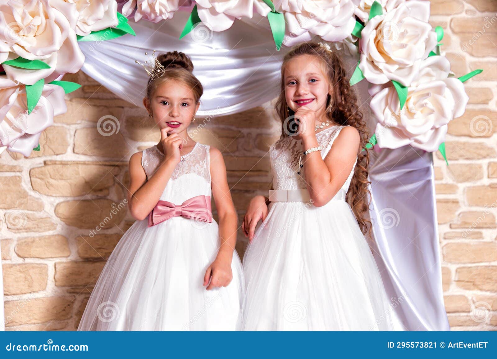 Two Charming Princesses at Birthday Celebration Stock Image - Image of ...