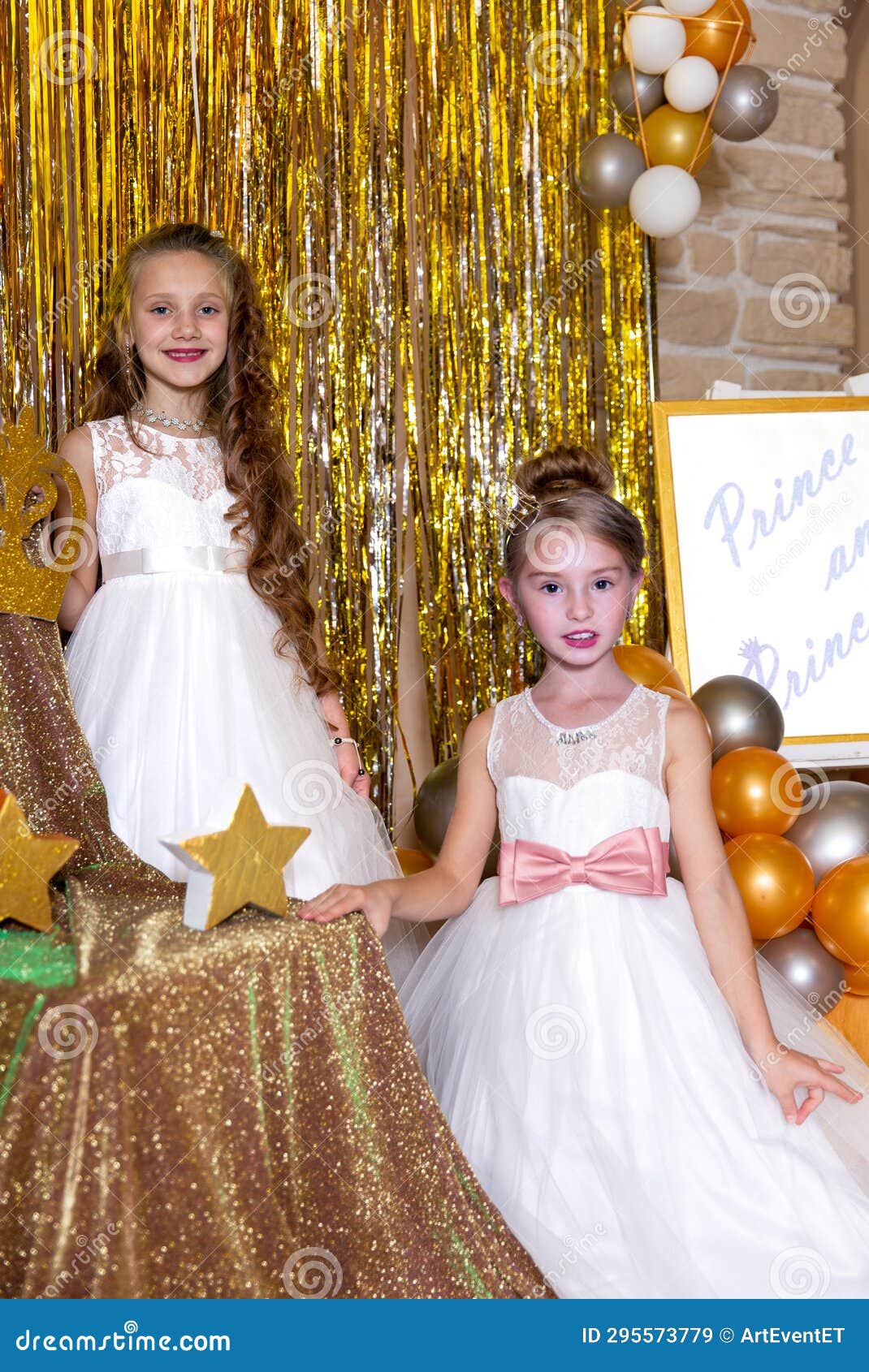 Two Charming Princesses at Festive Event Stock Image - Image of female ...