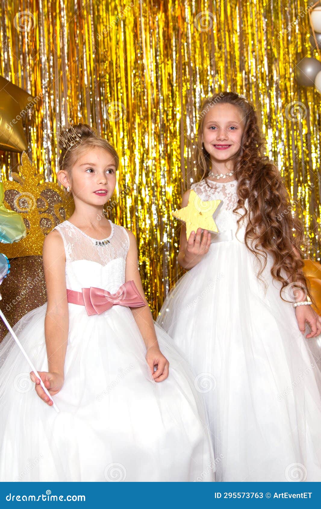 Two Charming Princesses at a Festive Event Stock Image - Image of ...