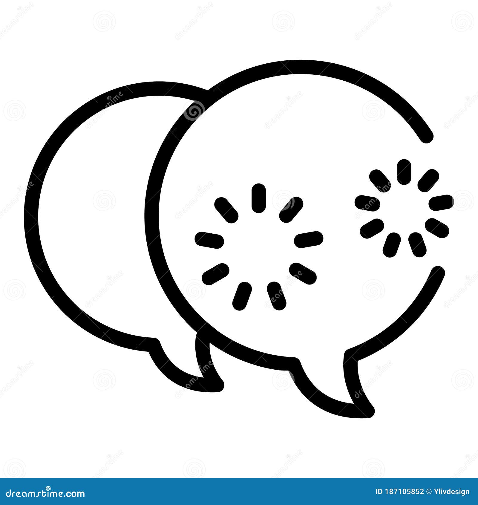 Two Chat Bubbles Icon, Outline Style Stock Vector - Illustration of ...