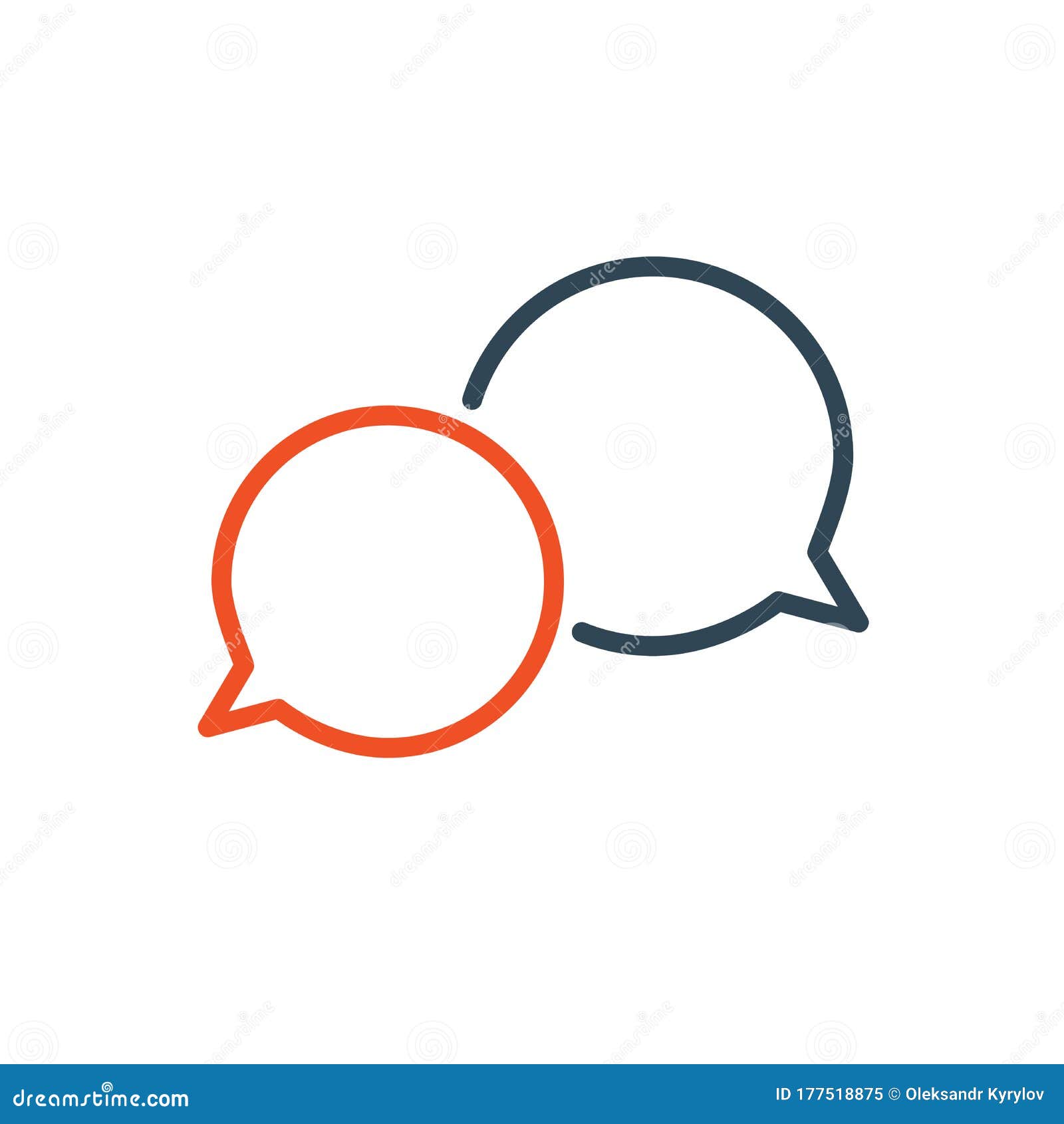 Two Chat Bubbles Linear Icon. Communication Message Symbol. Stock ...