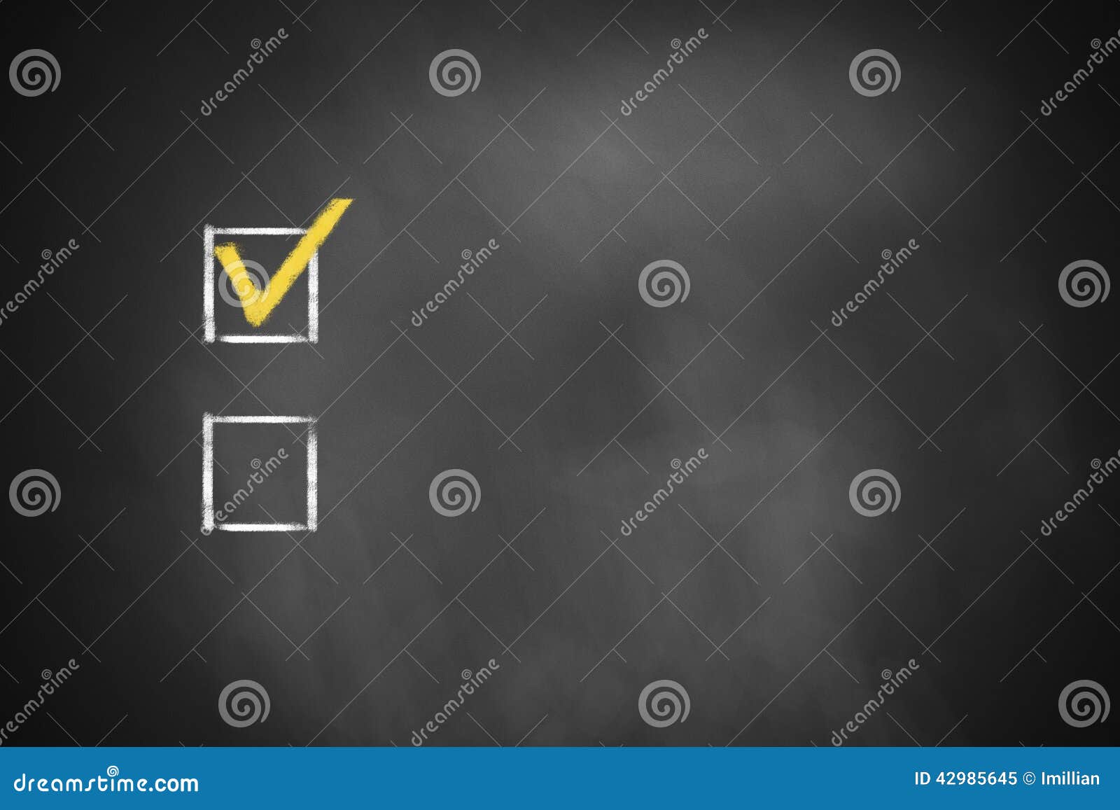 Two Checkboxes on Black Chalkboard Stock Image - Image of business ...