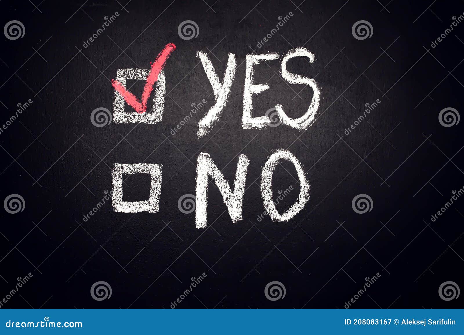 Two Checkboxes with Words Yes and No with Check Mark Near Yes on ... Two Checkboxes with Words Yes and No with Check Mark Near Yes on ...