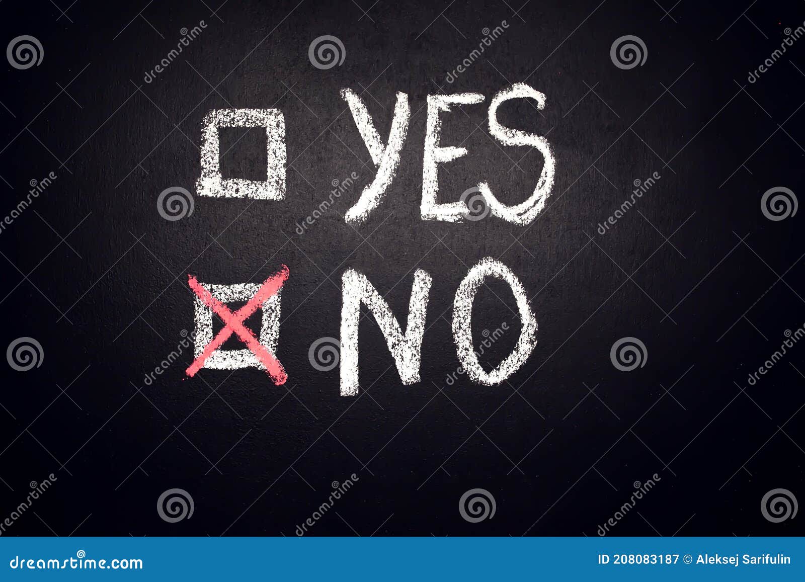 Two Checkboxes with Words Yes and No with Check Mark Near No on ...