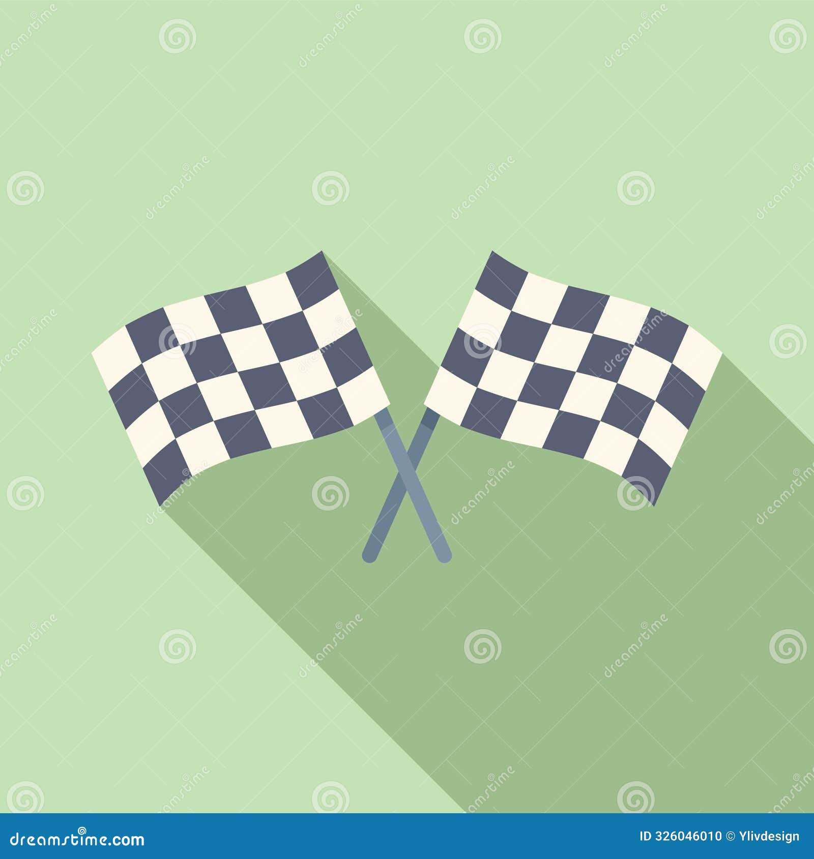 Two Checkered Flags Waving, Celebrating the End of a Race Stock ...