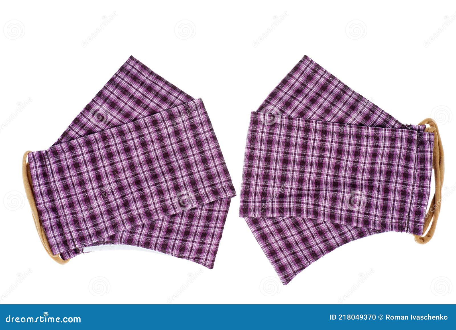 Two Checkered Handmade Mask Isolated on a White Stock Photo - Image of ...