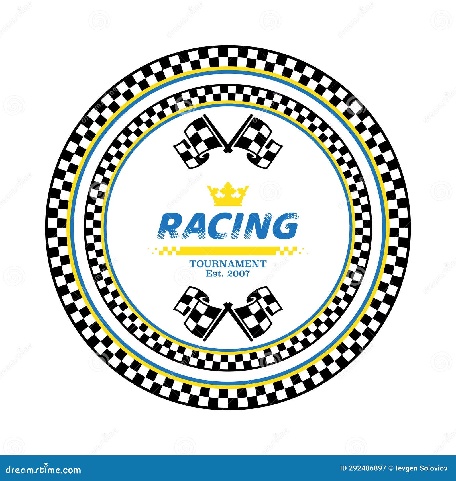 Two Checkered Racing Circle Frames Stock Illustration - Illustration of ...