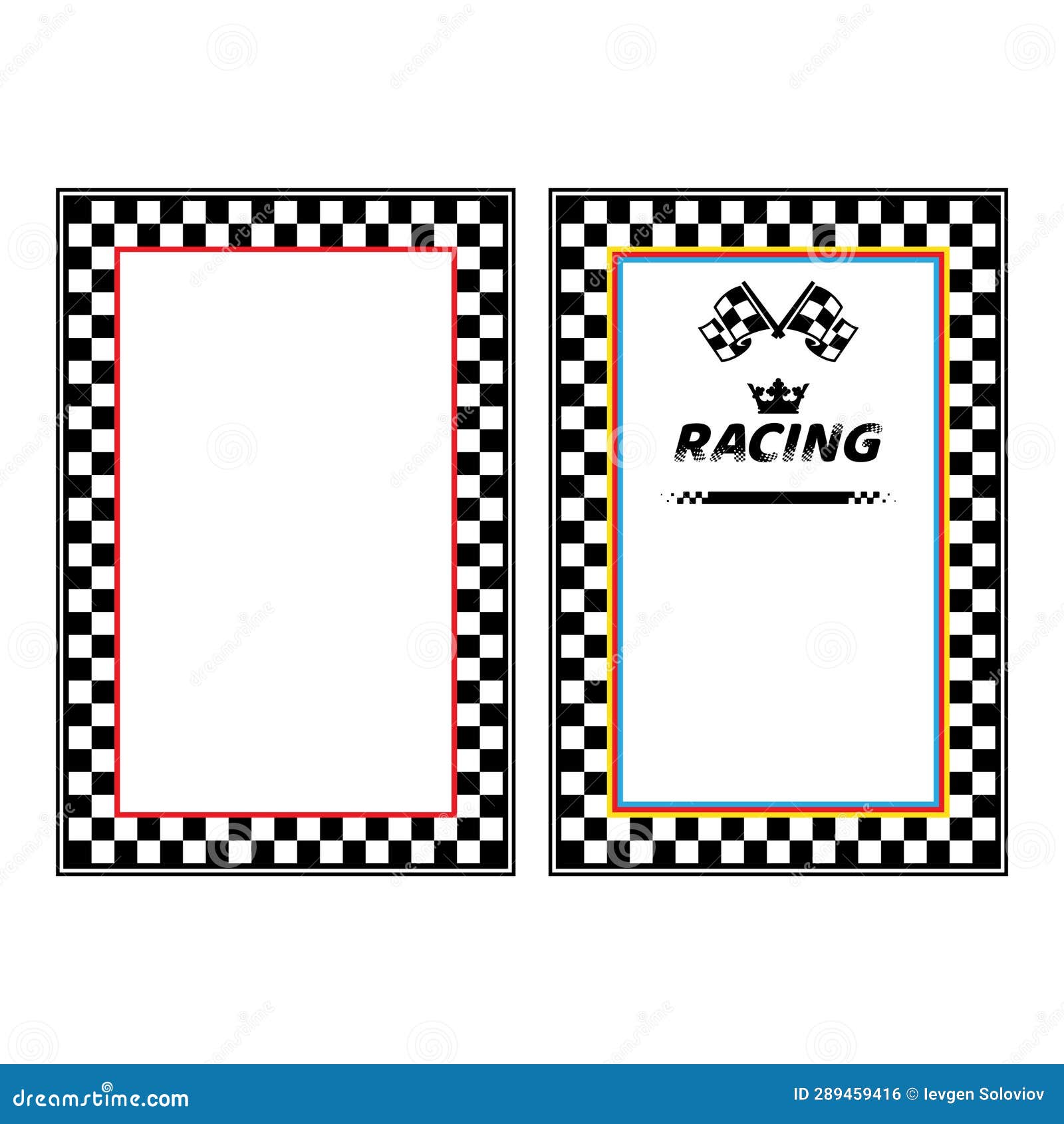 Two Checkered Racing Plackard Frames Stock Vector - Illustration of ...