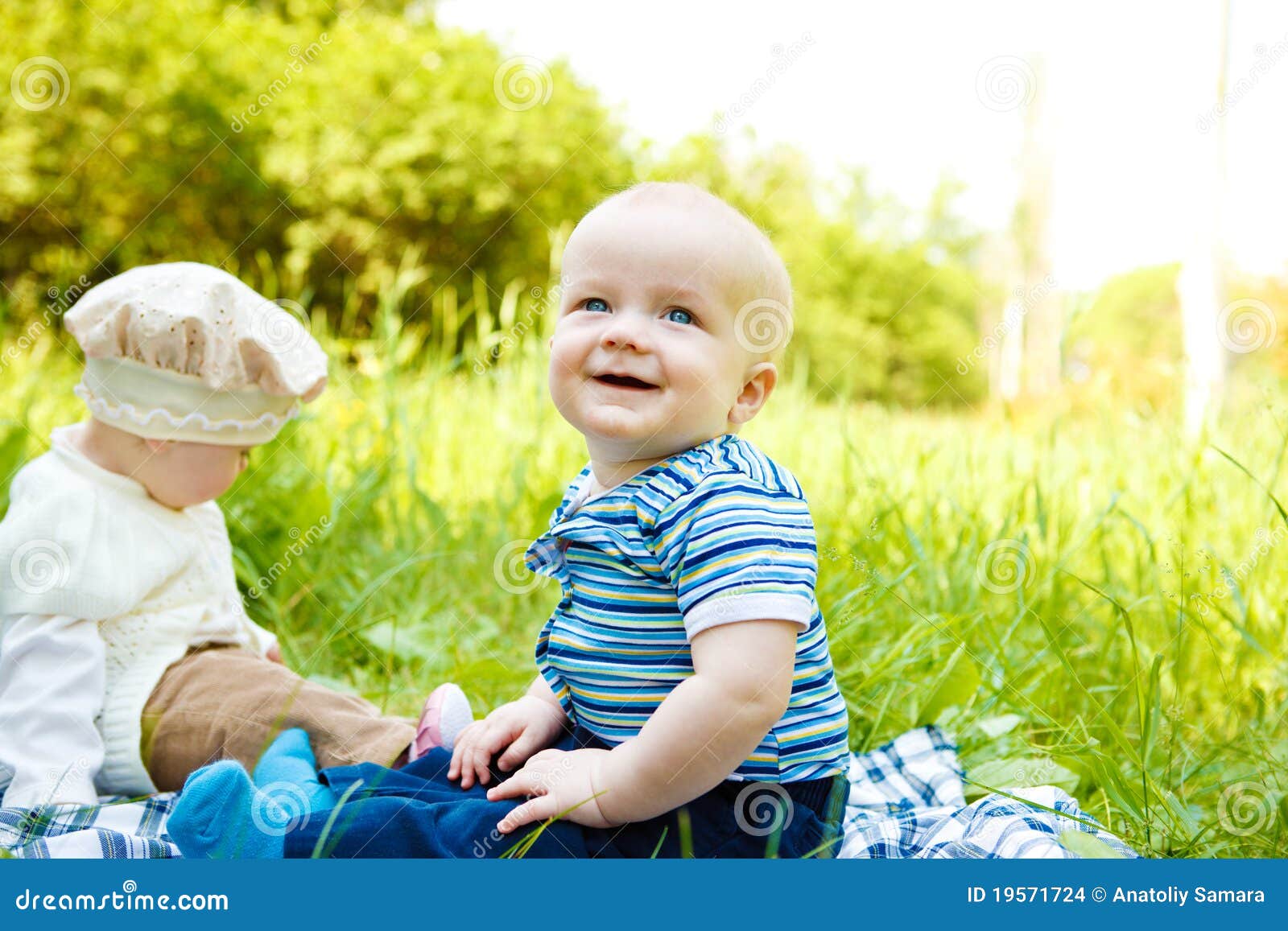 Two cheerful babies stock photo. Image of friends, kids - 19571724