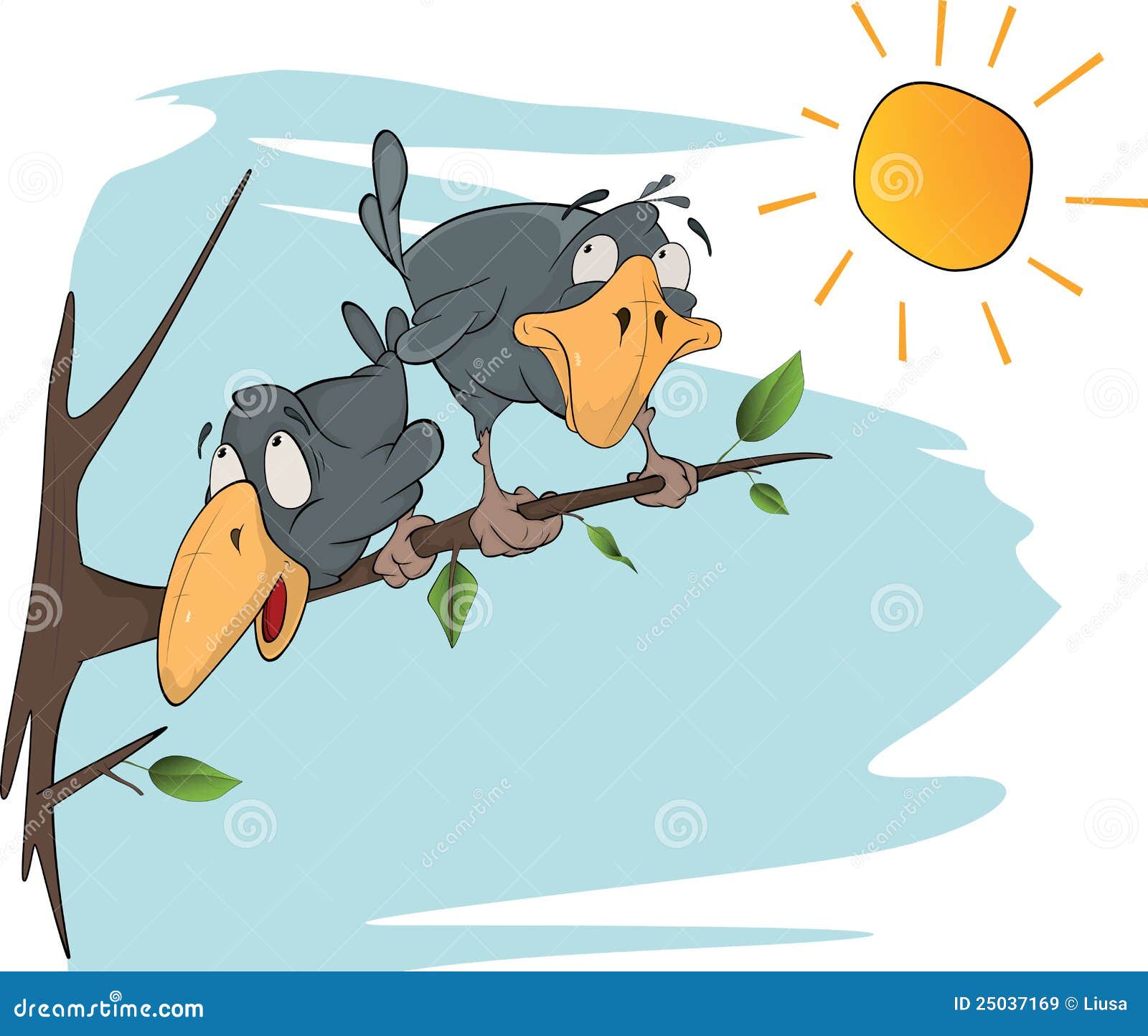 Two cheerful ravens stock vector. Illustration of angry - 25037169