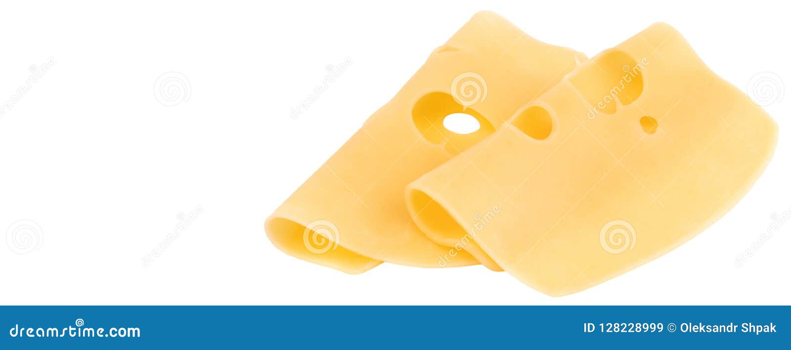 Two Cheese Slices Isolated on White Background Stock Image - Image of ...