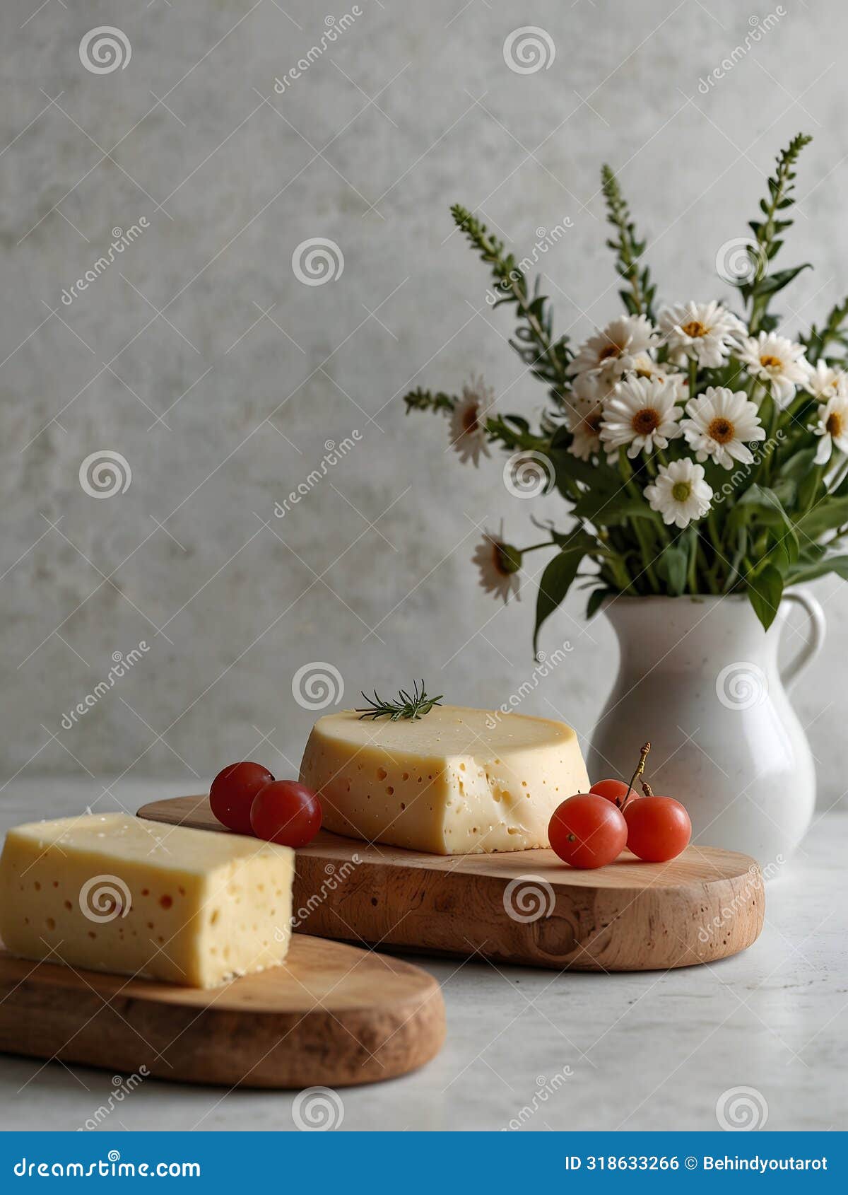 Two Cheeses on a Cutting Board Stock Illustration - Illustration of ...