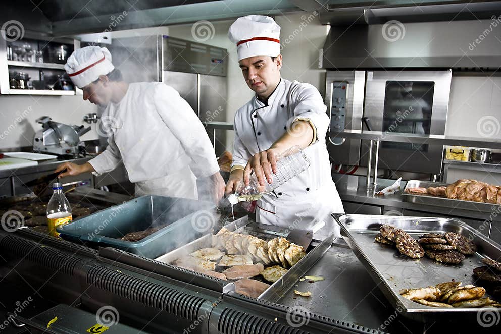 Two chefs stock photo. Image of food, cool, busy, cookout - 6401614