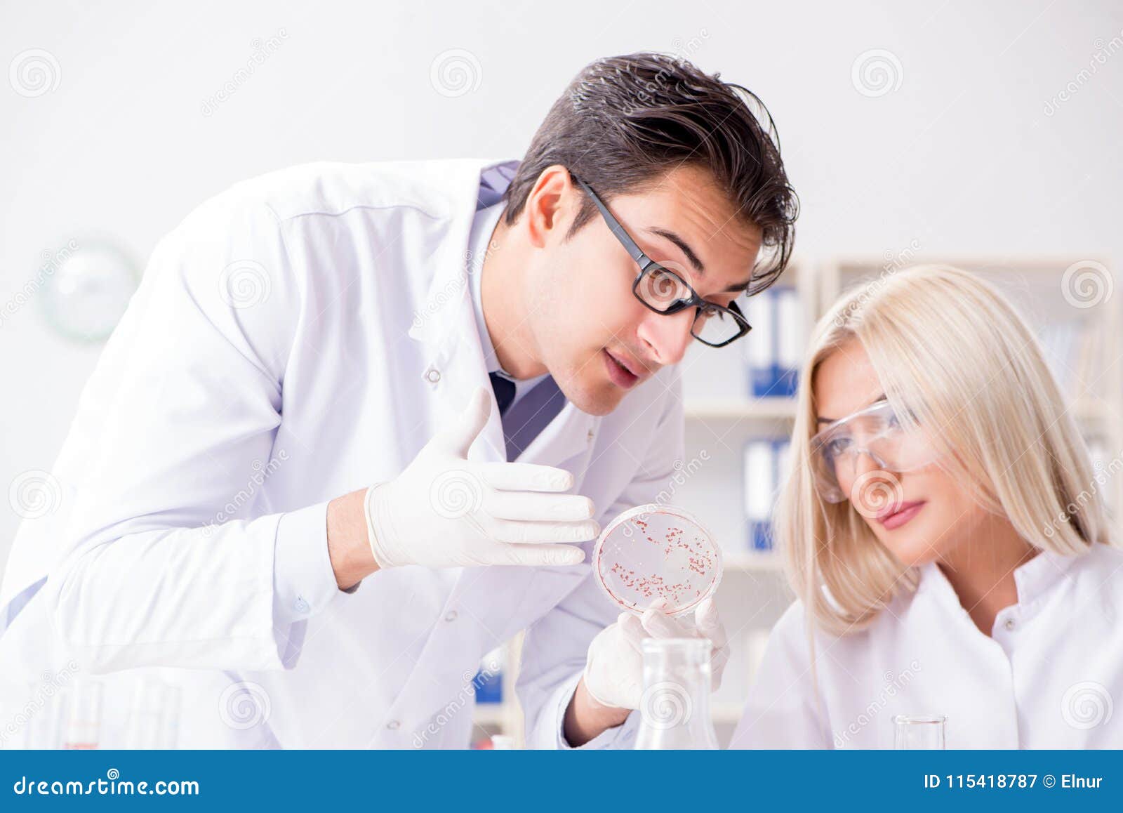 The Two Chemists Having Discussion in Lab Stock Image - Image of ...