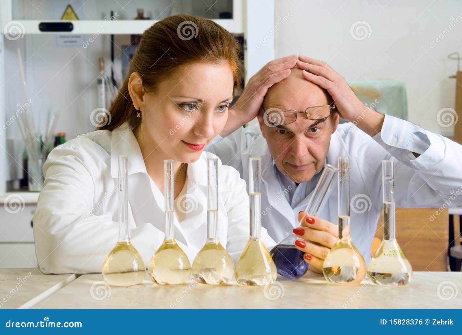 Two Chemists, Who Make Experiments Stock Photo - Image of healthcare ...