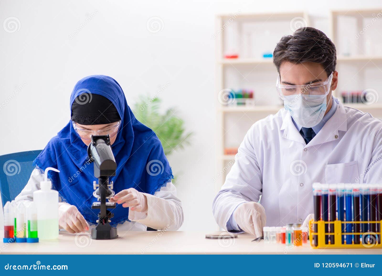 The Two Chemists Working in the Lab Stock Image - Image of healthcare ...