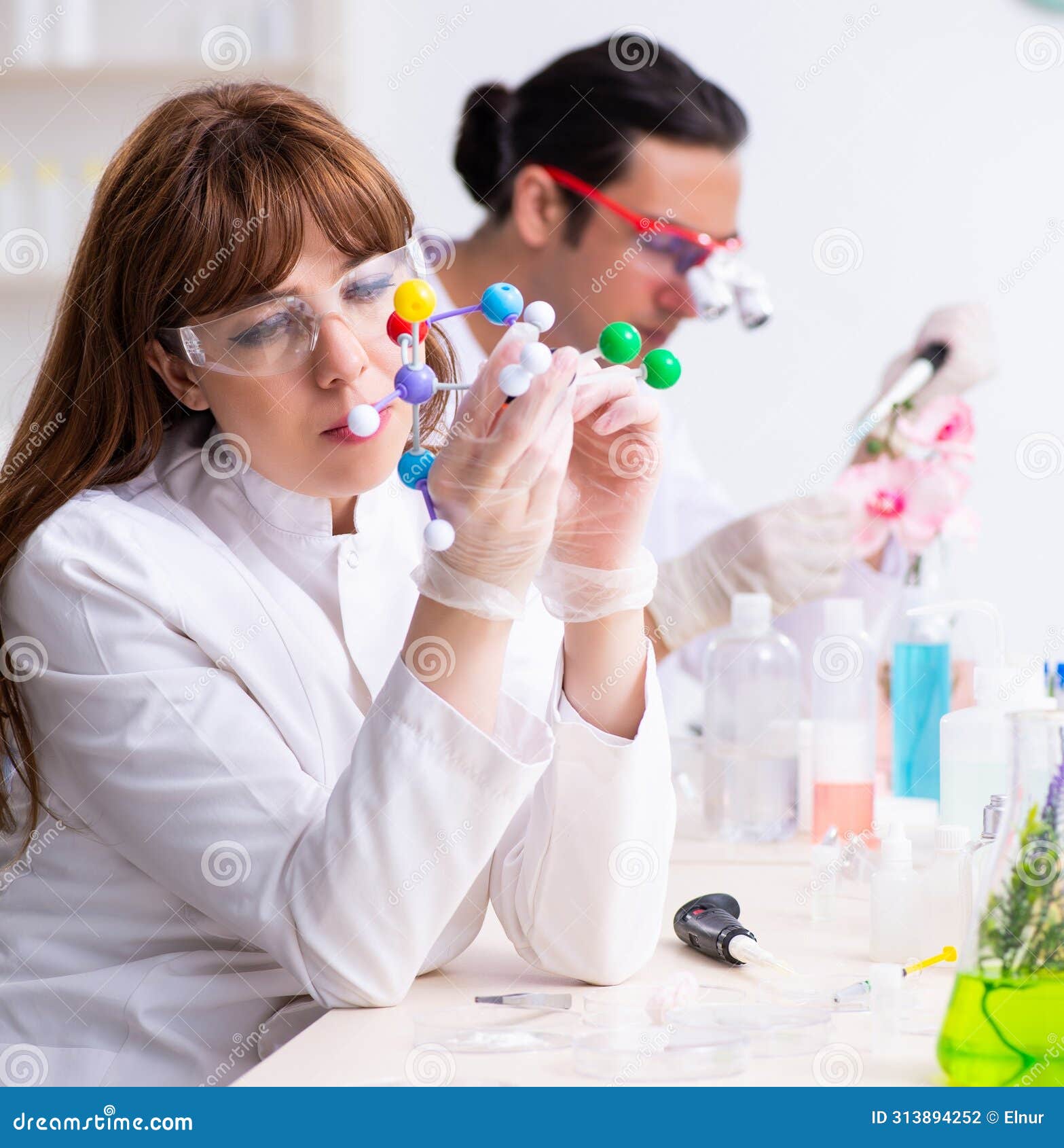 Two Chemists Working in the Lab Stock Photo - Image of analysis ...