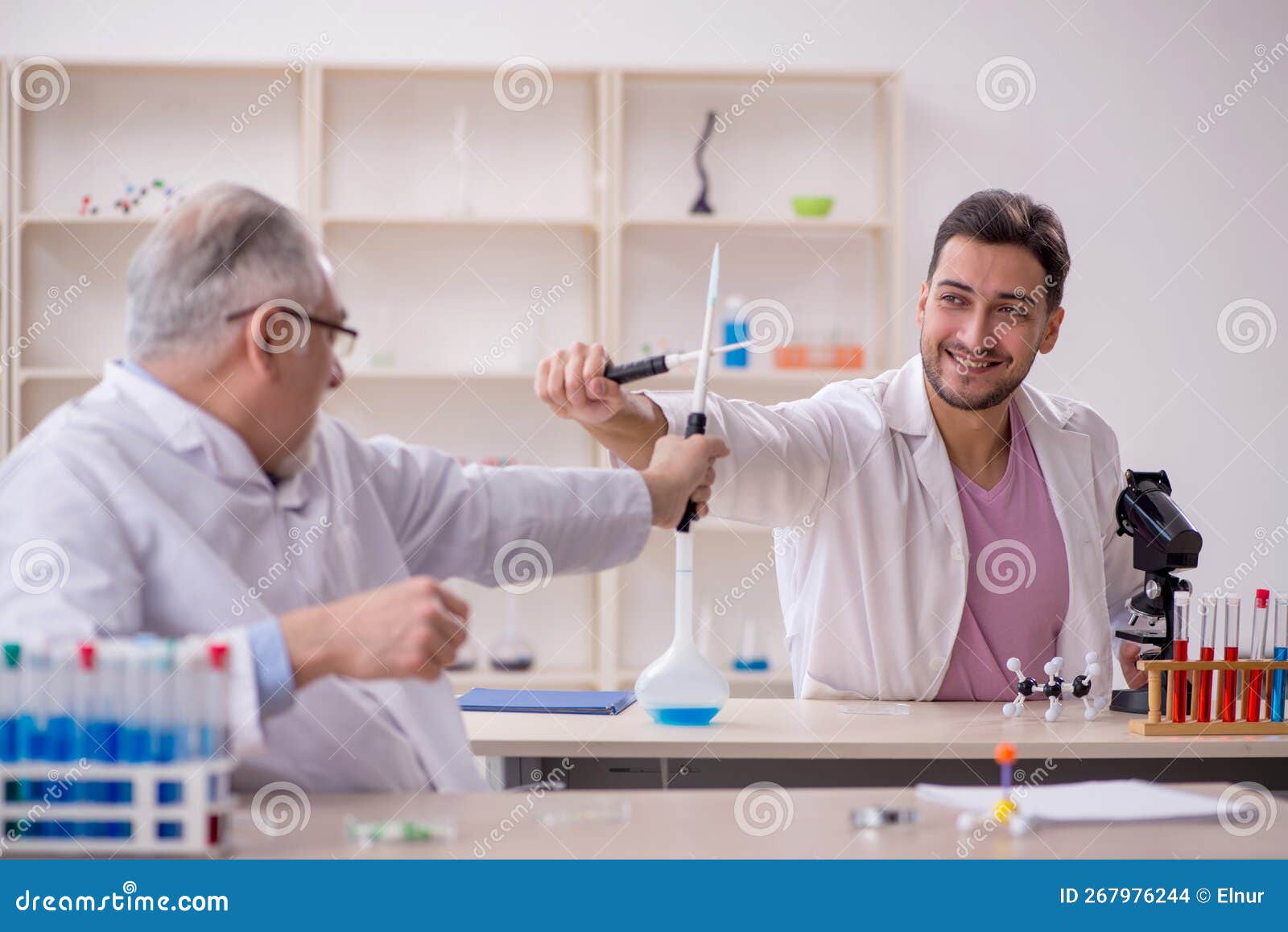 Two Male Chemists Working at the Lab Stock Photo - Image of student ...