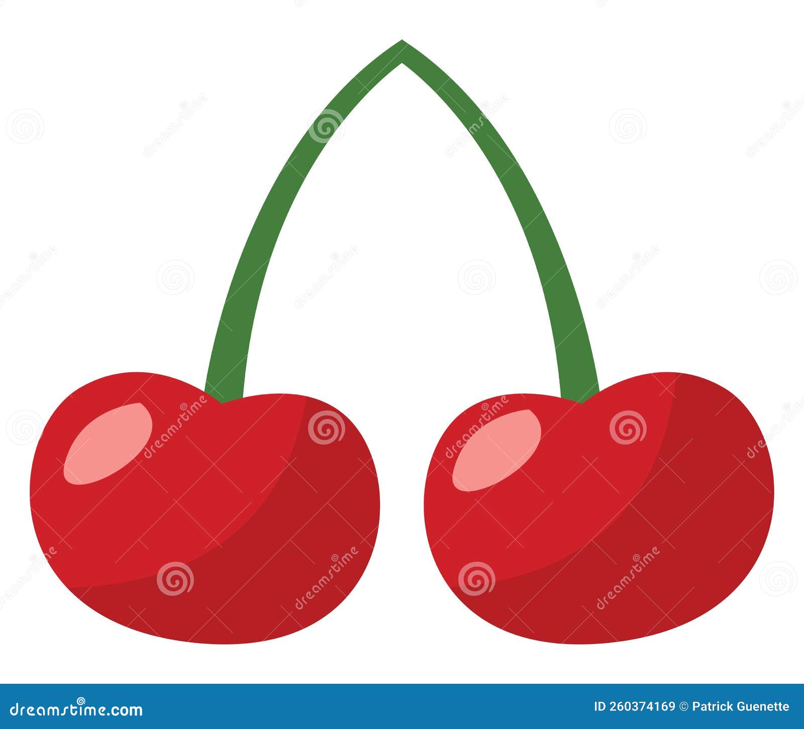 Two cherries, icon stock vector. Illustration of healthy - 260374169