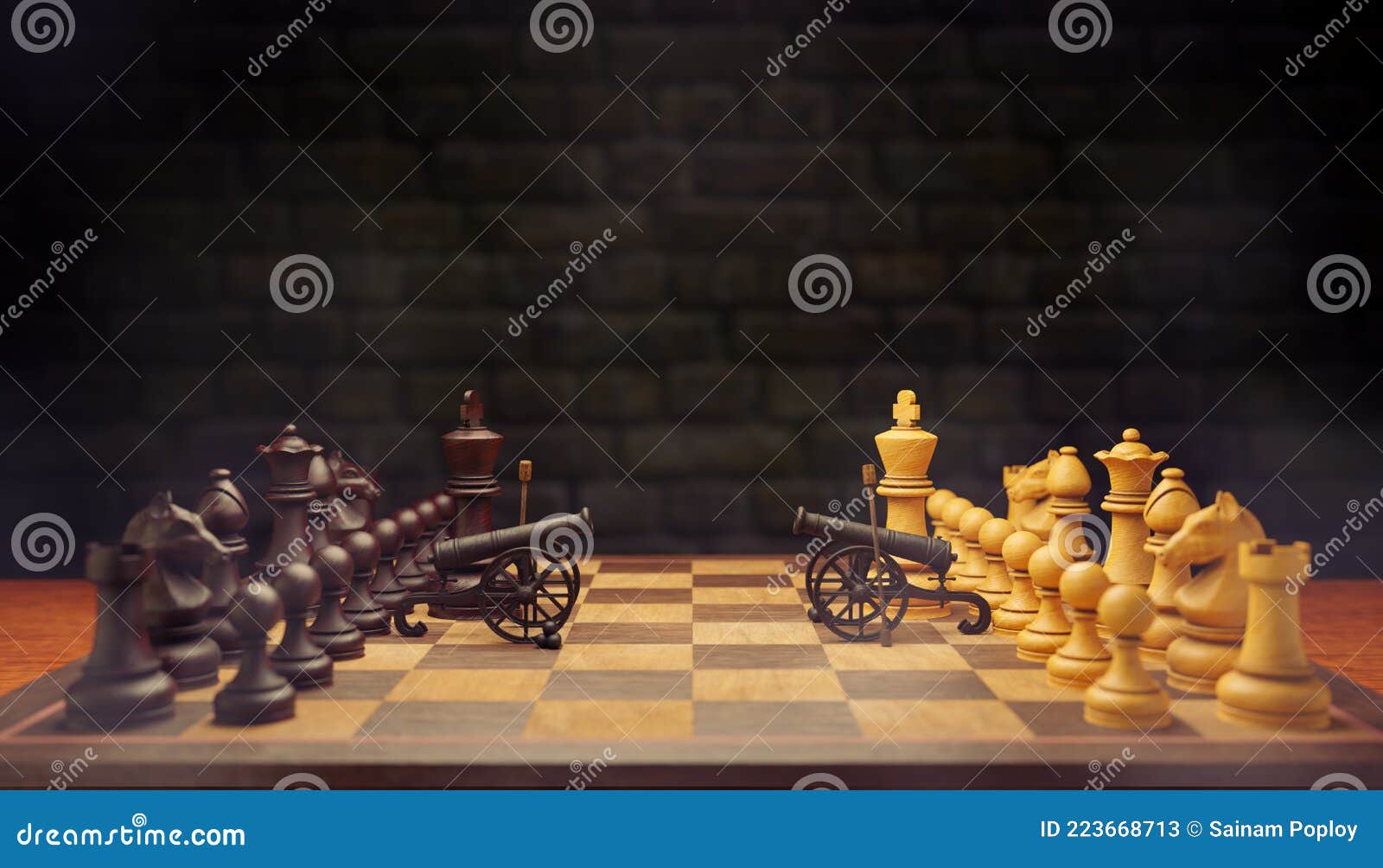 The Two Chess Pieces are Going To War. they Both Use Cannons As Their ...