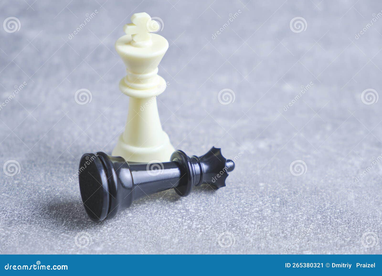 Two Chess Pieces are King and Defeated Queen, on Concrete Background ...