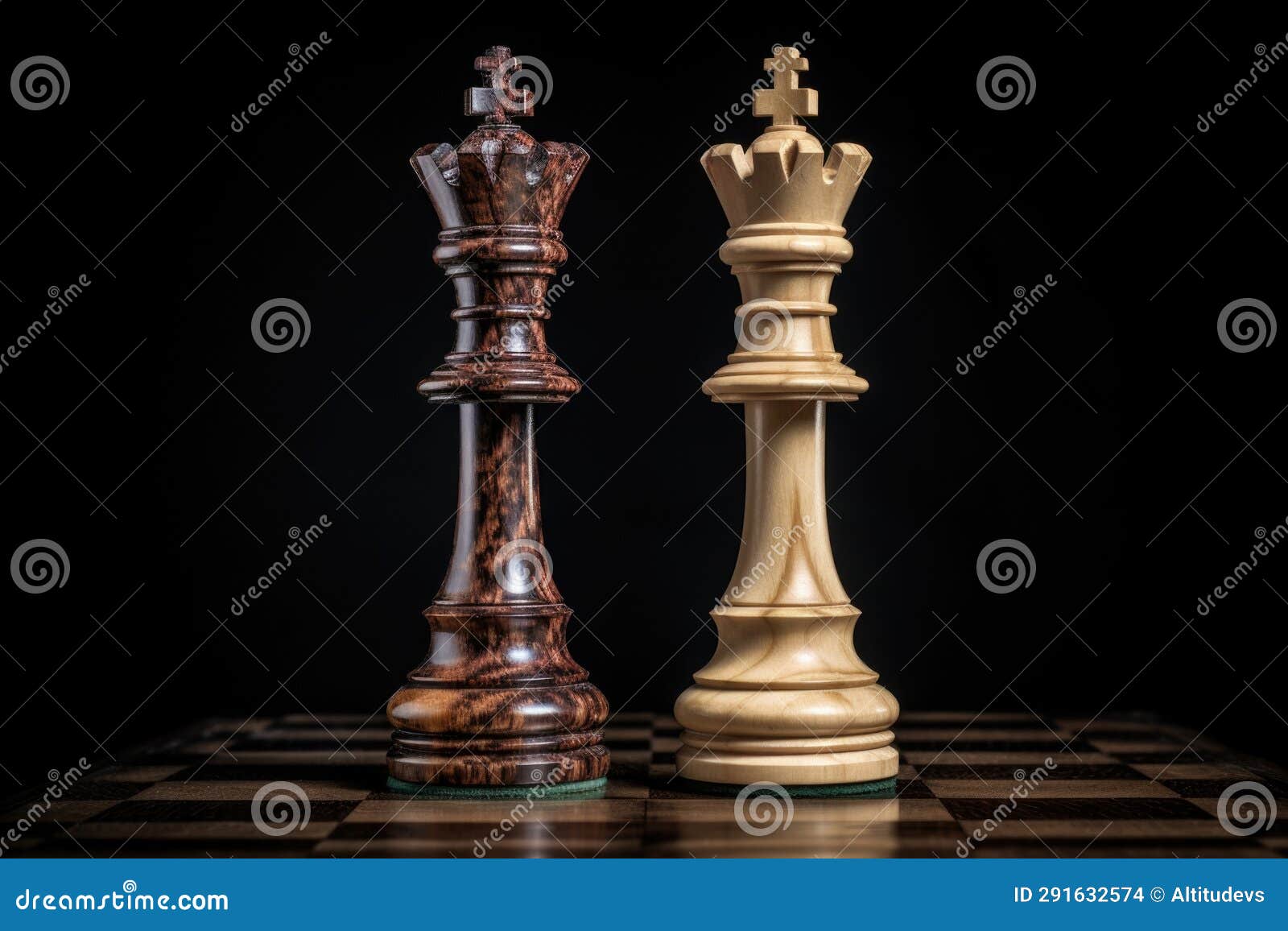 Two Chess Pieces in a Mutually Protected Position Stock Photo - Image ...