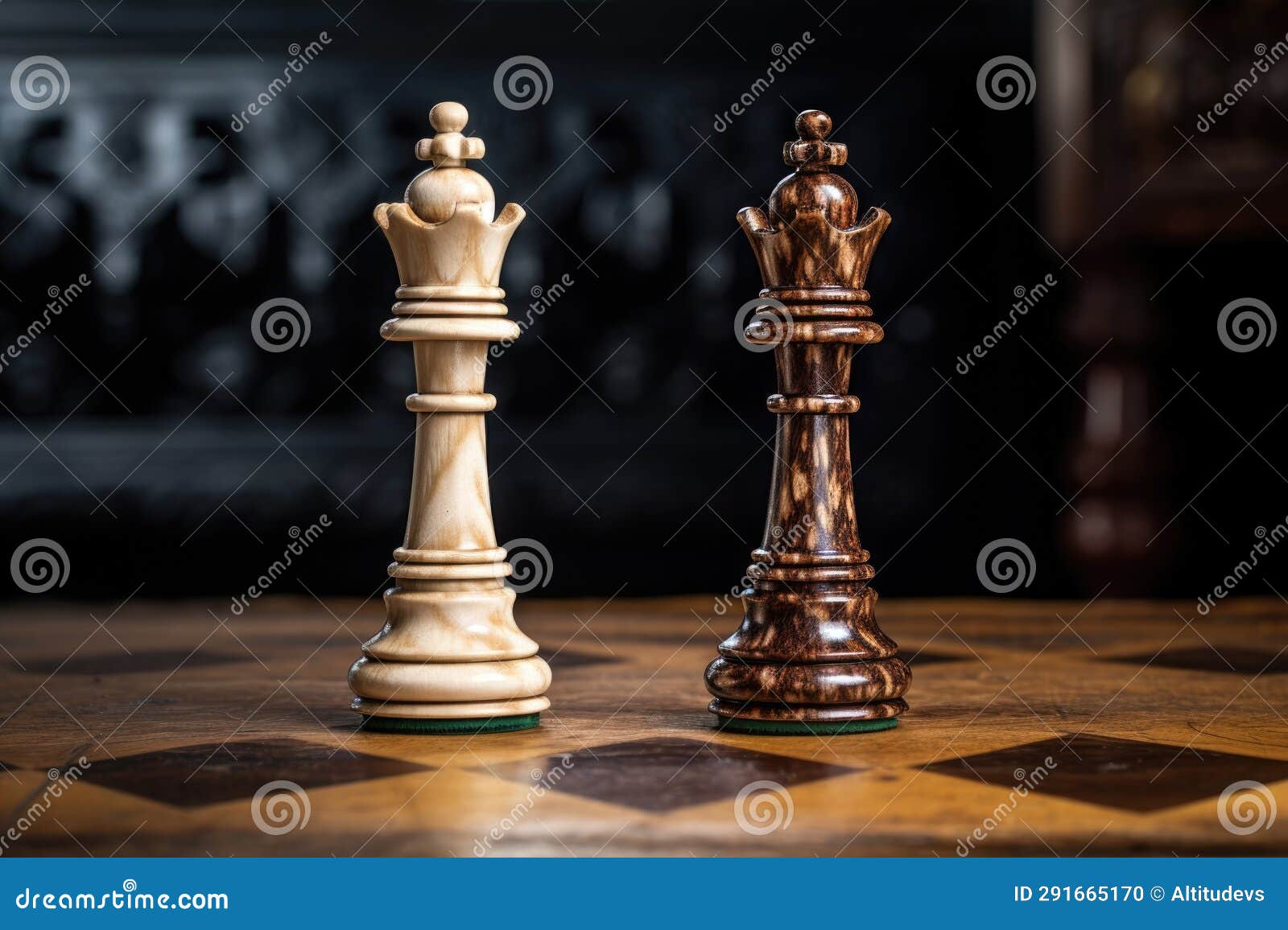 Two Chess Pieces Side by Side on the Board Stock Photo - Image of game ...