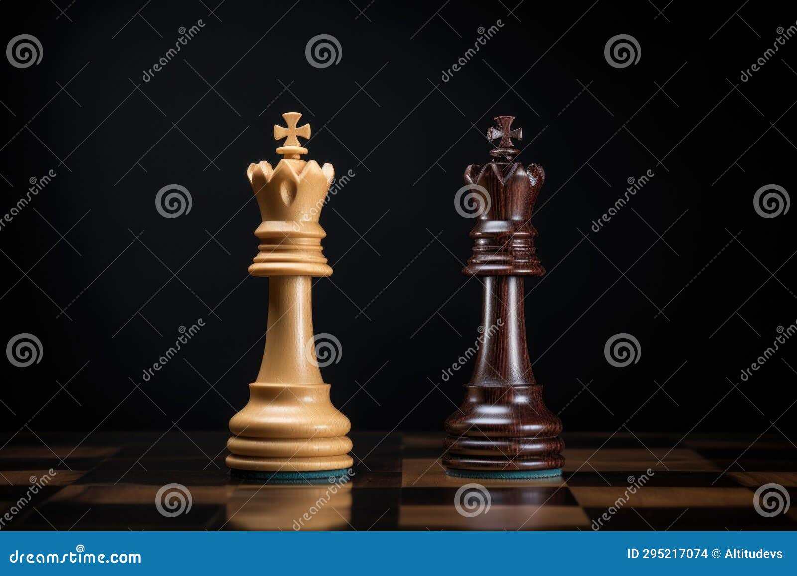 Two Chess Pieces Side by Side Stock Photo - Image of strategy, black ...
